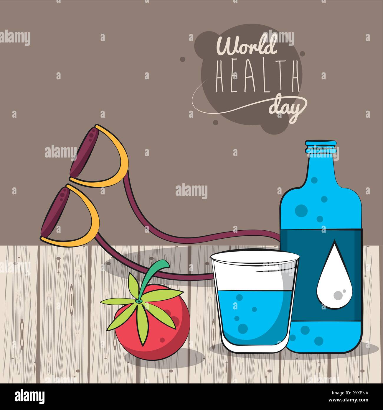 World healthy day card Stock Vector Image & Art - Alamy