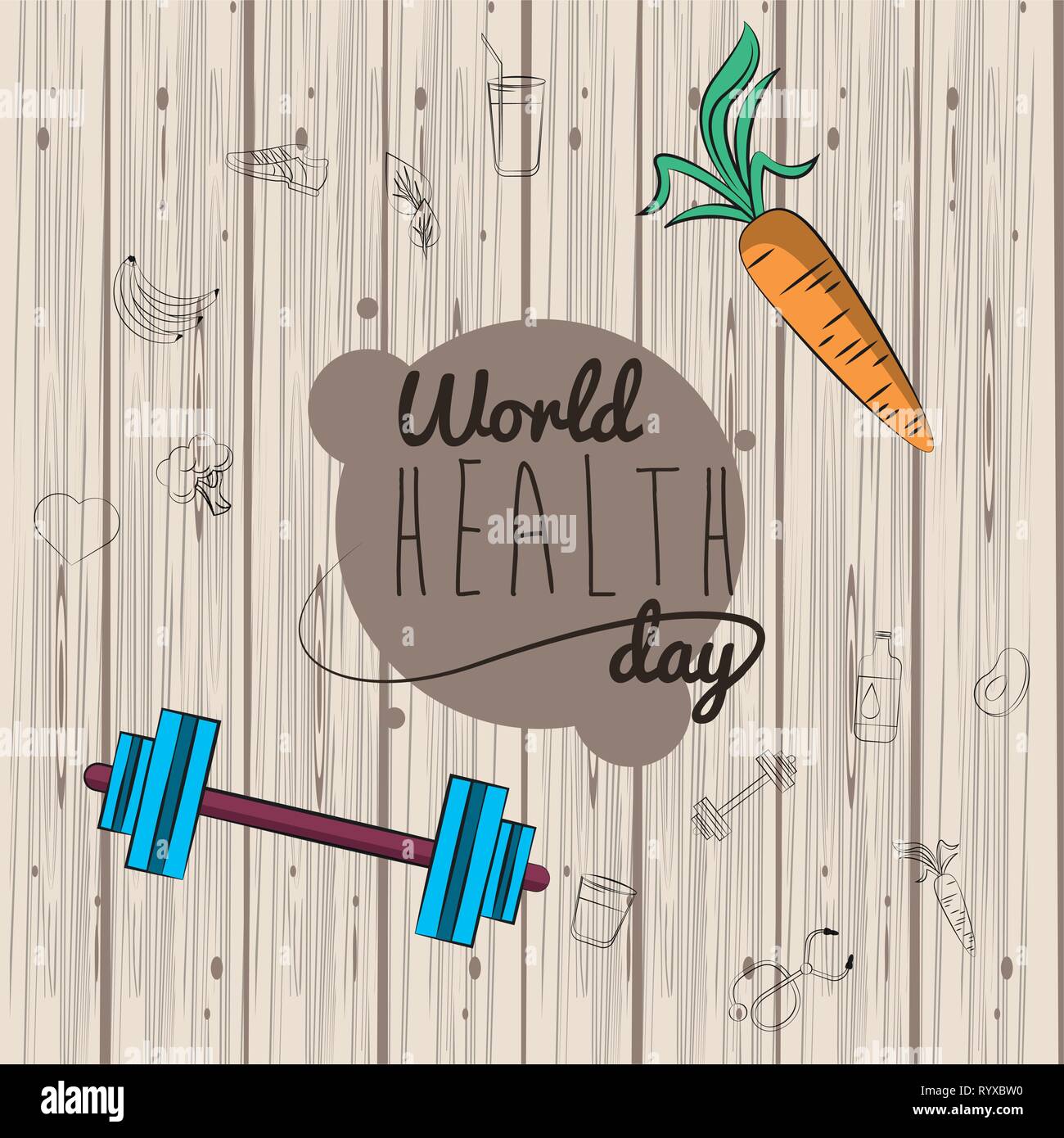 World healthy day card Stock Vector Image & Art - Alamy