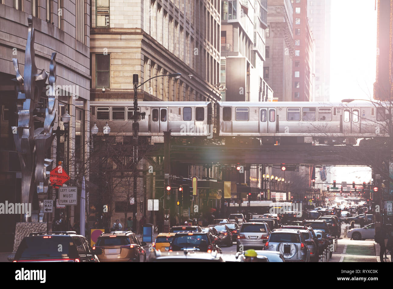 Busy City Street Cars