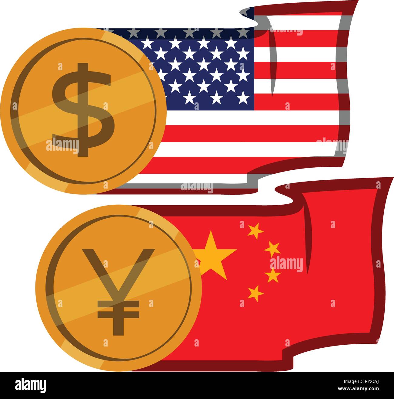 Dollar coin china flag hi-res stock photography and images - Alamy