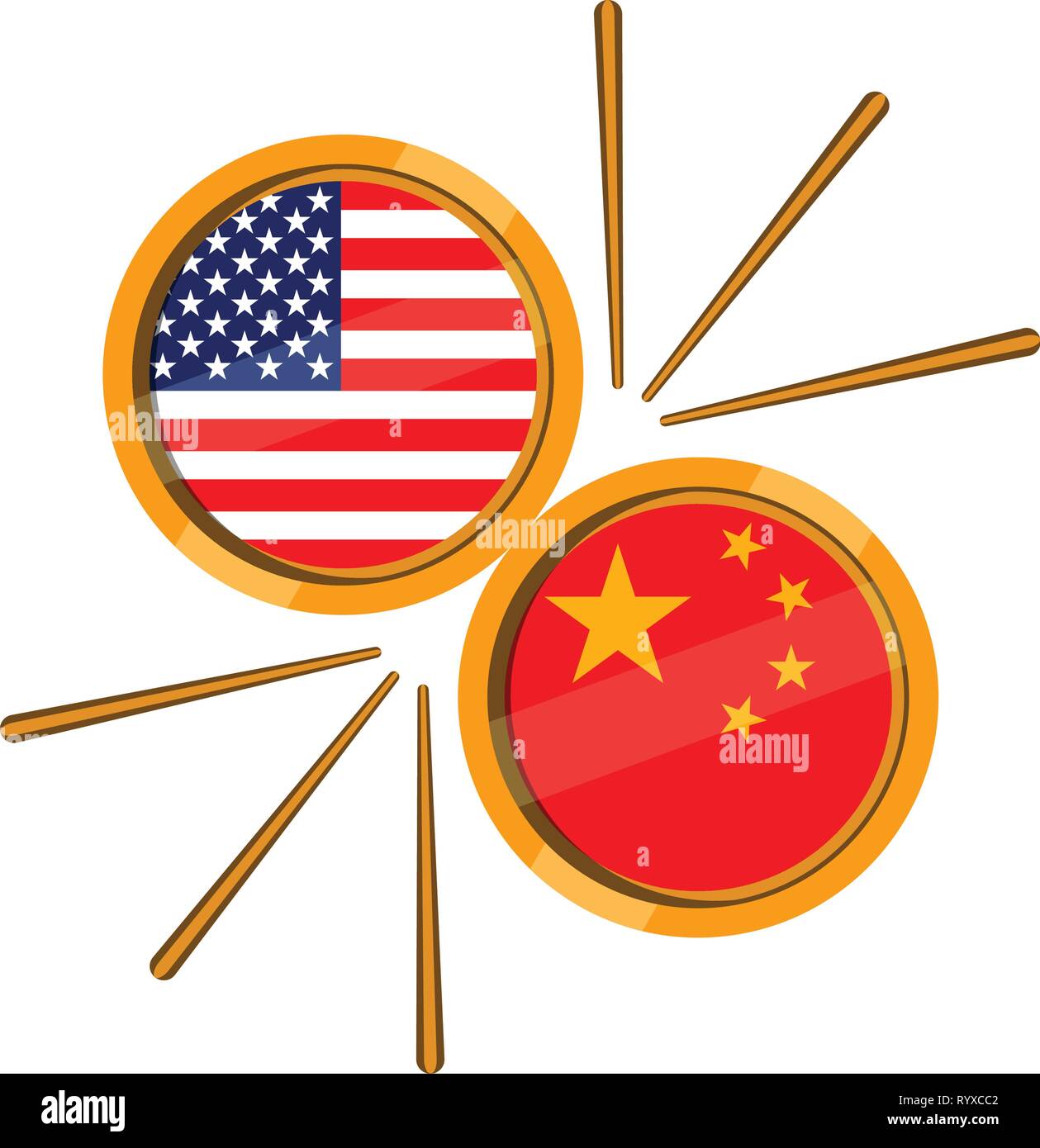 China trade flag Stock Vector Images - Alamy