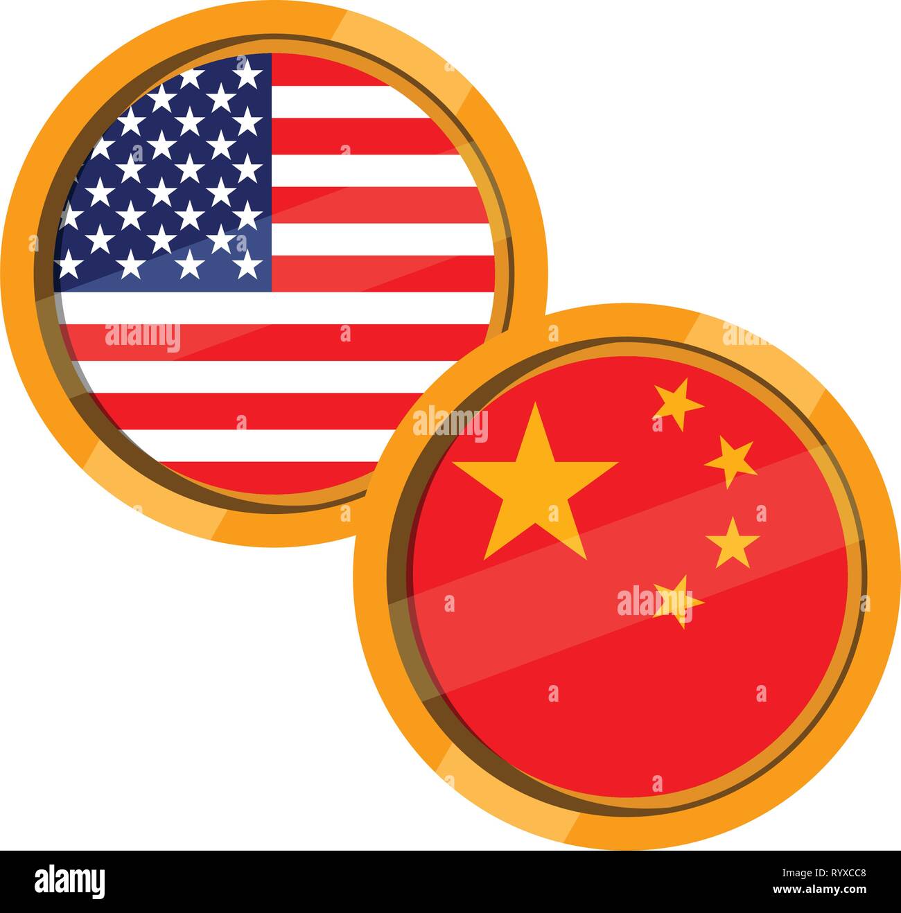 China trade flag Stock Vector Images - Alamy