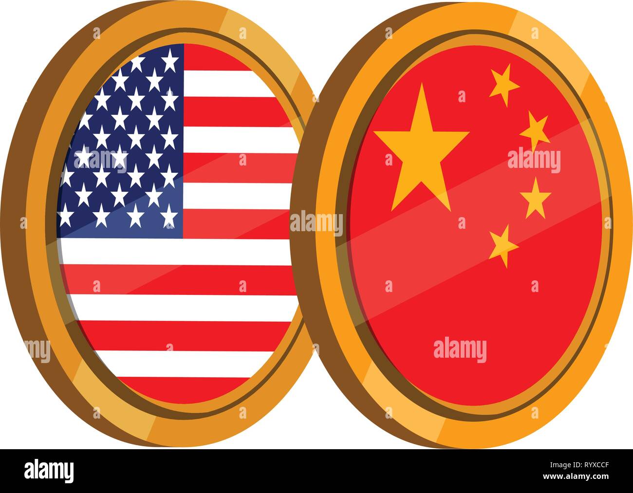 Flag buttons of United States and China Stock Vector Image & Art - Alamy