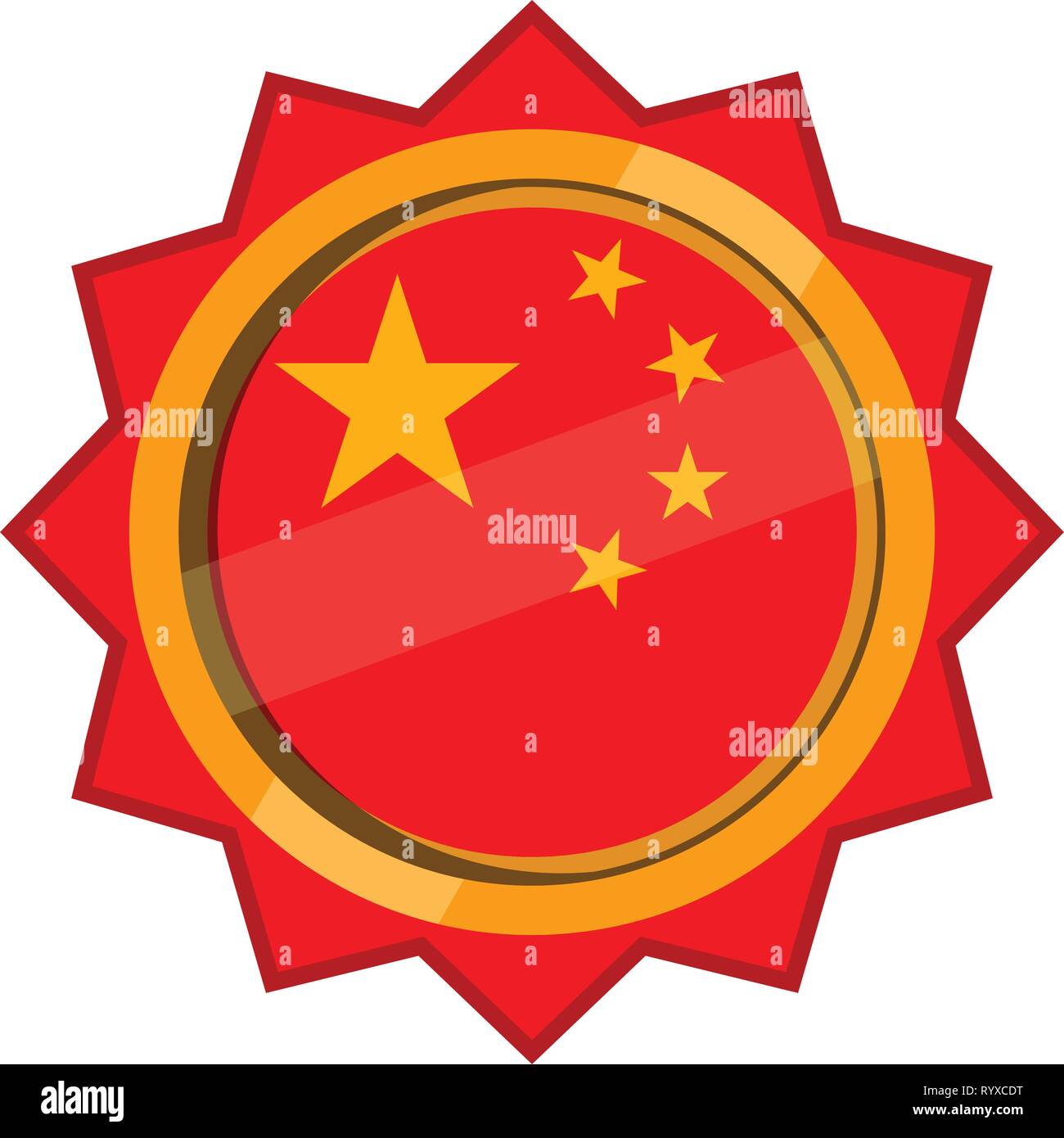 China flag glossy circle Stock Vector Images - Alamy