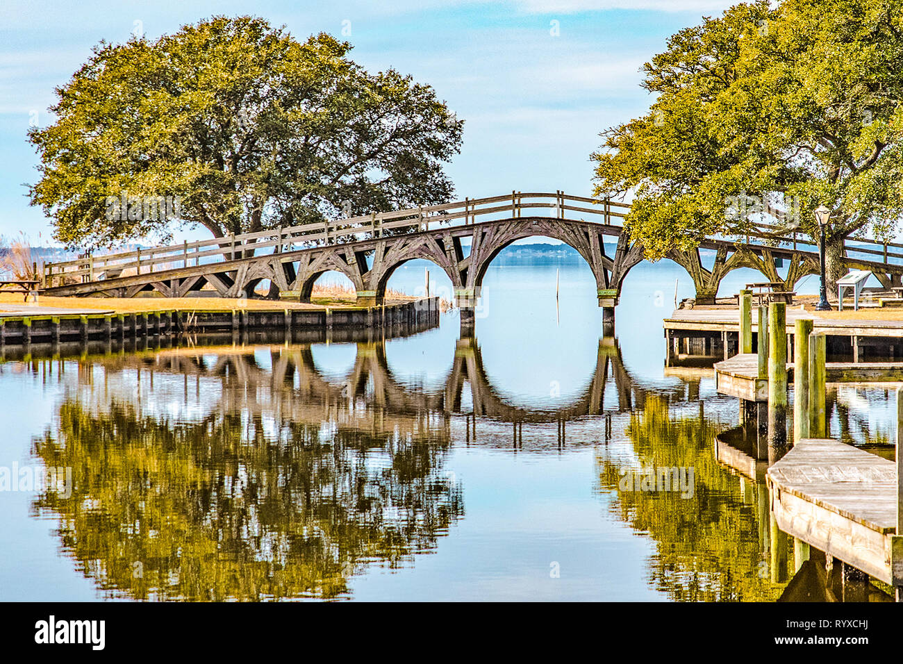 This is a Bridge in Historical Corolla Park. Looking out at Whole Head ...