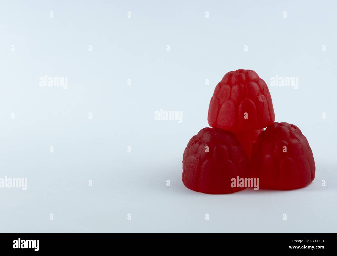 Raspberry pyramid on white background with copy space on left Stock ...