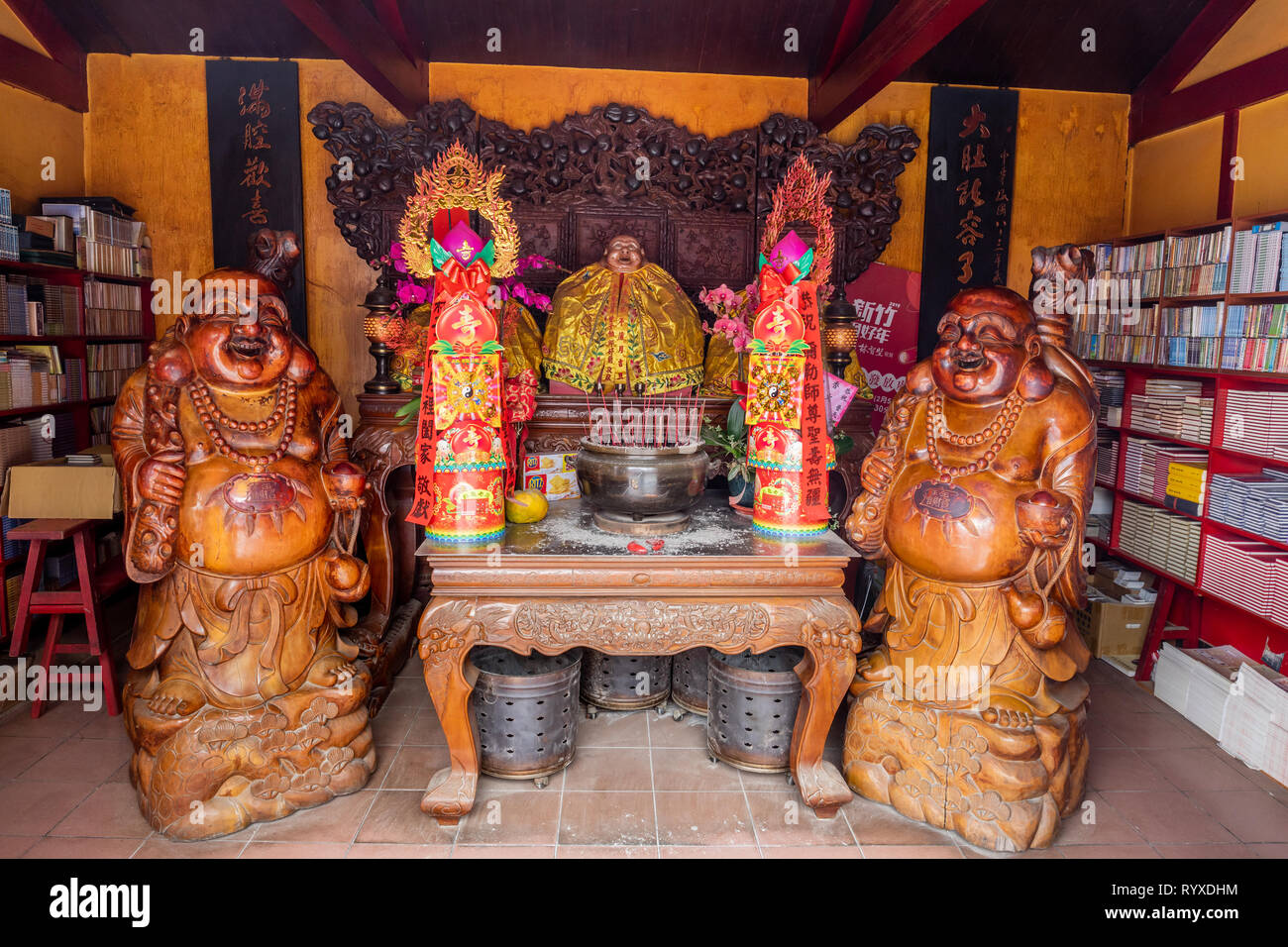 The Laughing Buddha shrine at Putian Temple in Hsinchu Stock Photo - Alamy