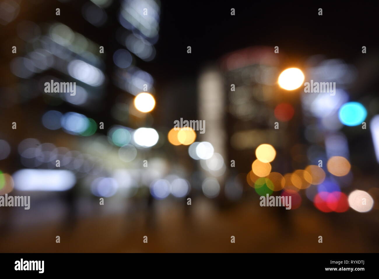 blurred city night light defocus cityscape Stock Photo - Alamy