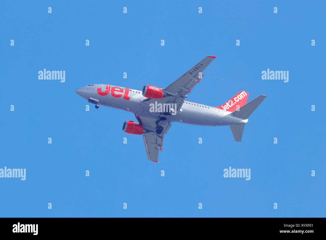 A Jet 2 Boeing 737 on final approach into Leeds Bradford International ...