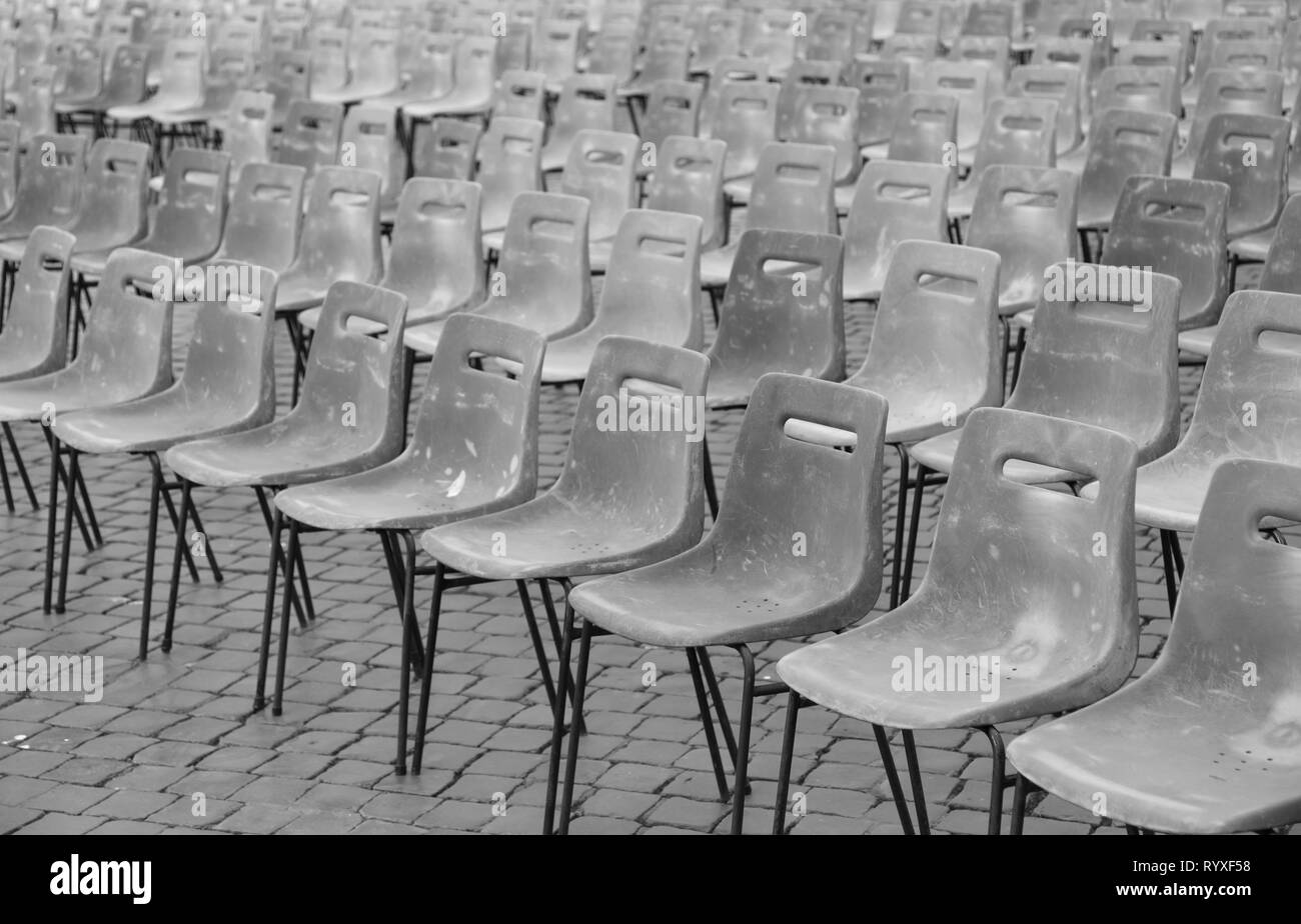 Many chairs Black and White Stock Photos & Images - Alamy