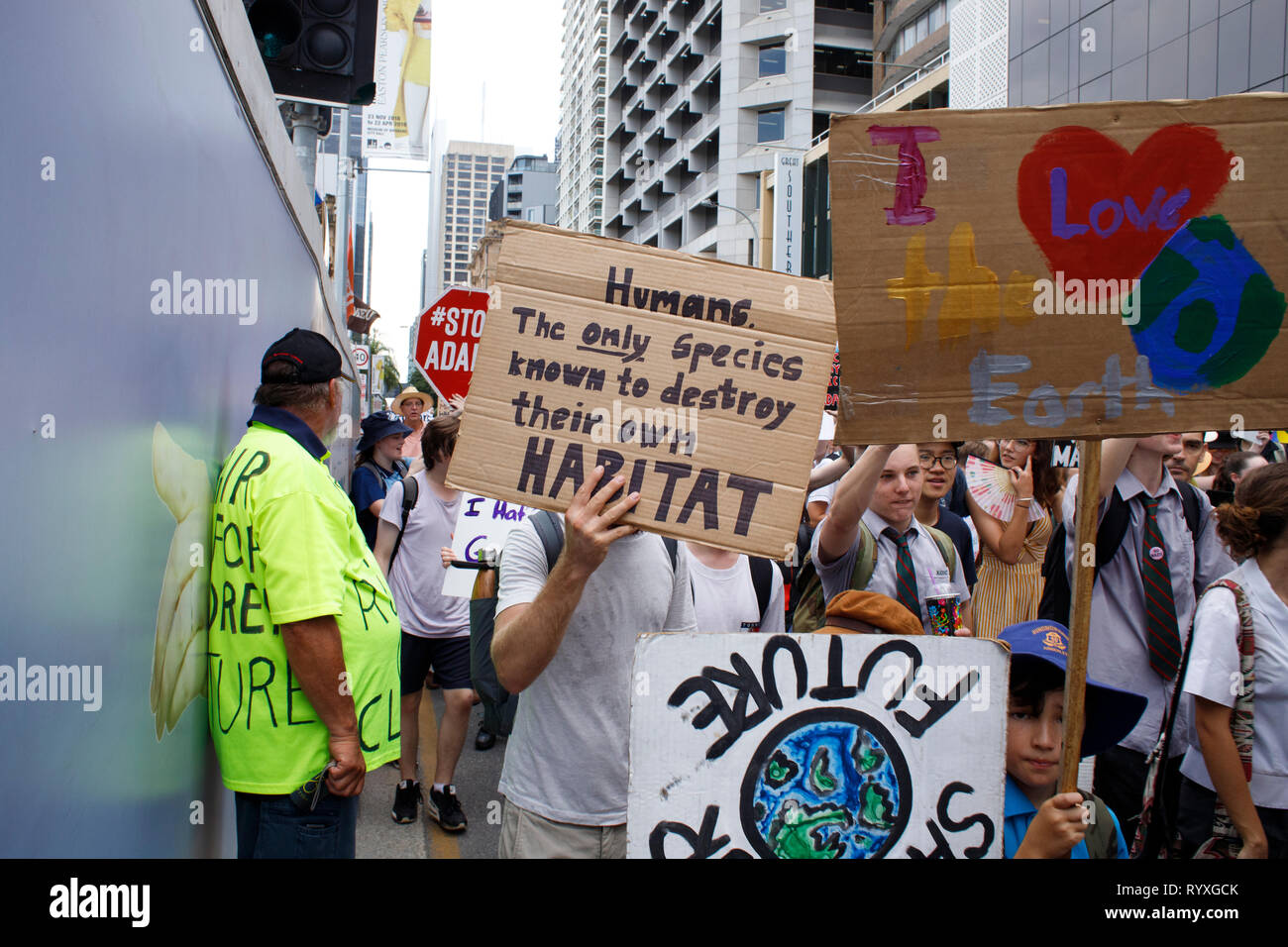Demonstrators seen holding placards during the protest. School and ...