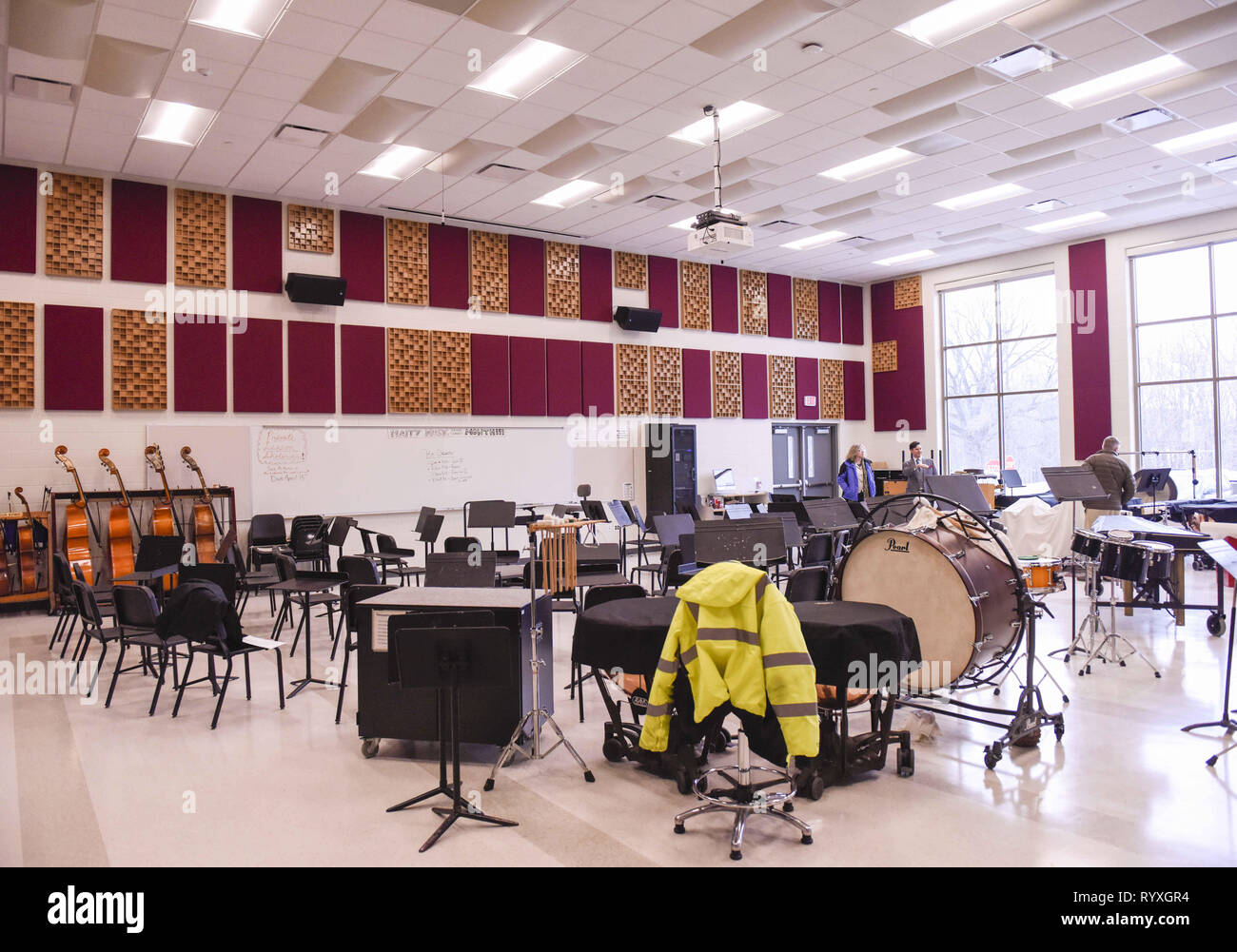 Iowa, USA. 7th Mar, 2019. The Instrumental Music Room inside of the ...