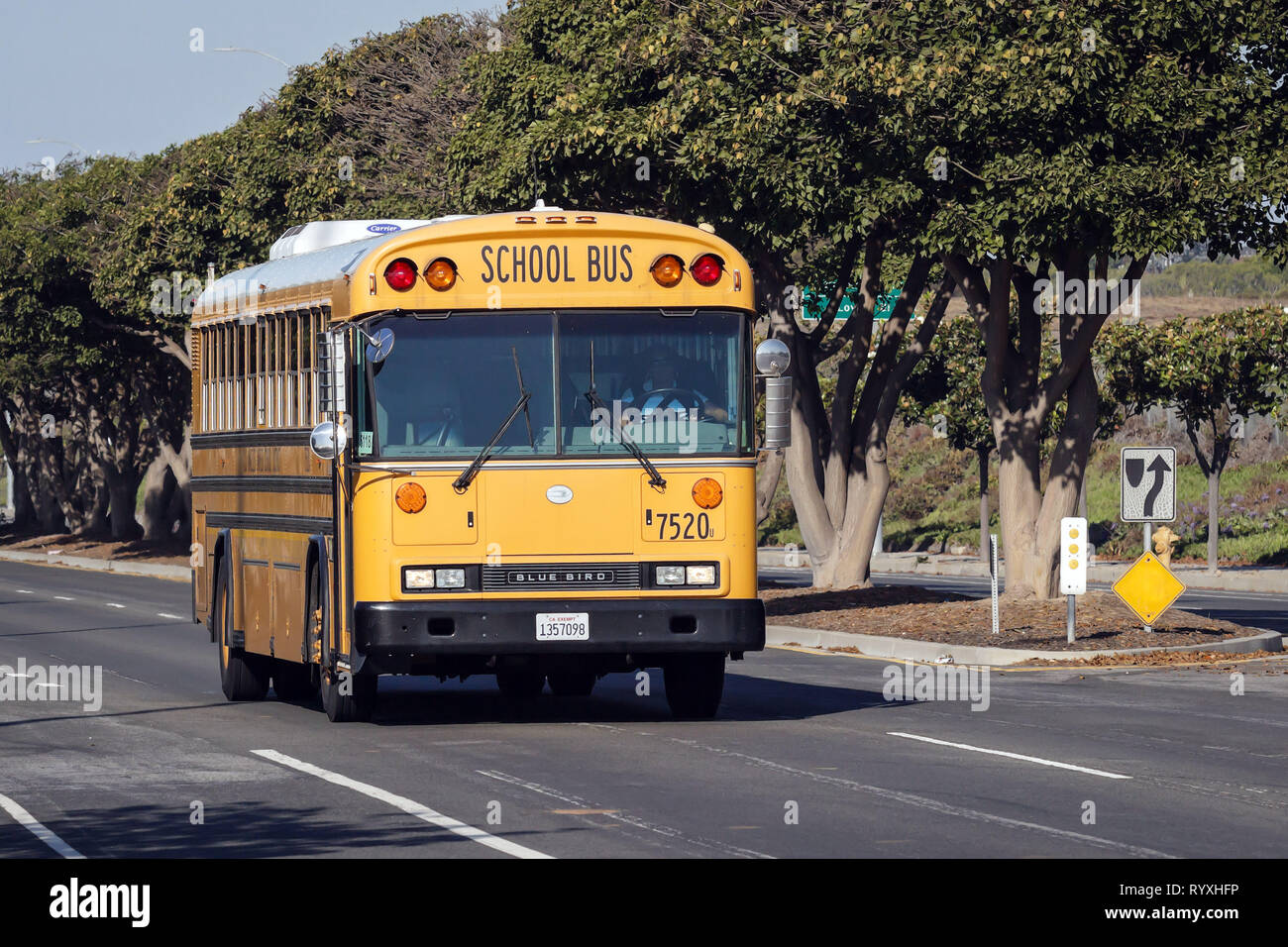 Los Angeles, California, USA. 9th Sep, 2014. School bus on a city ...