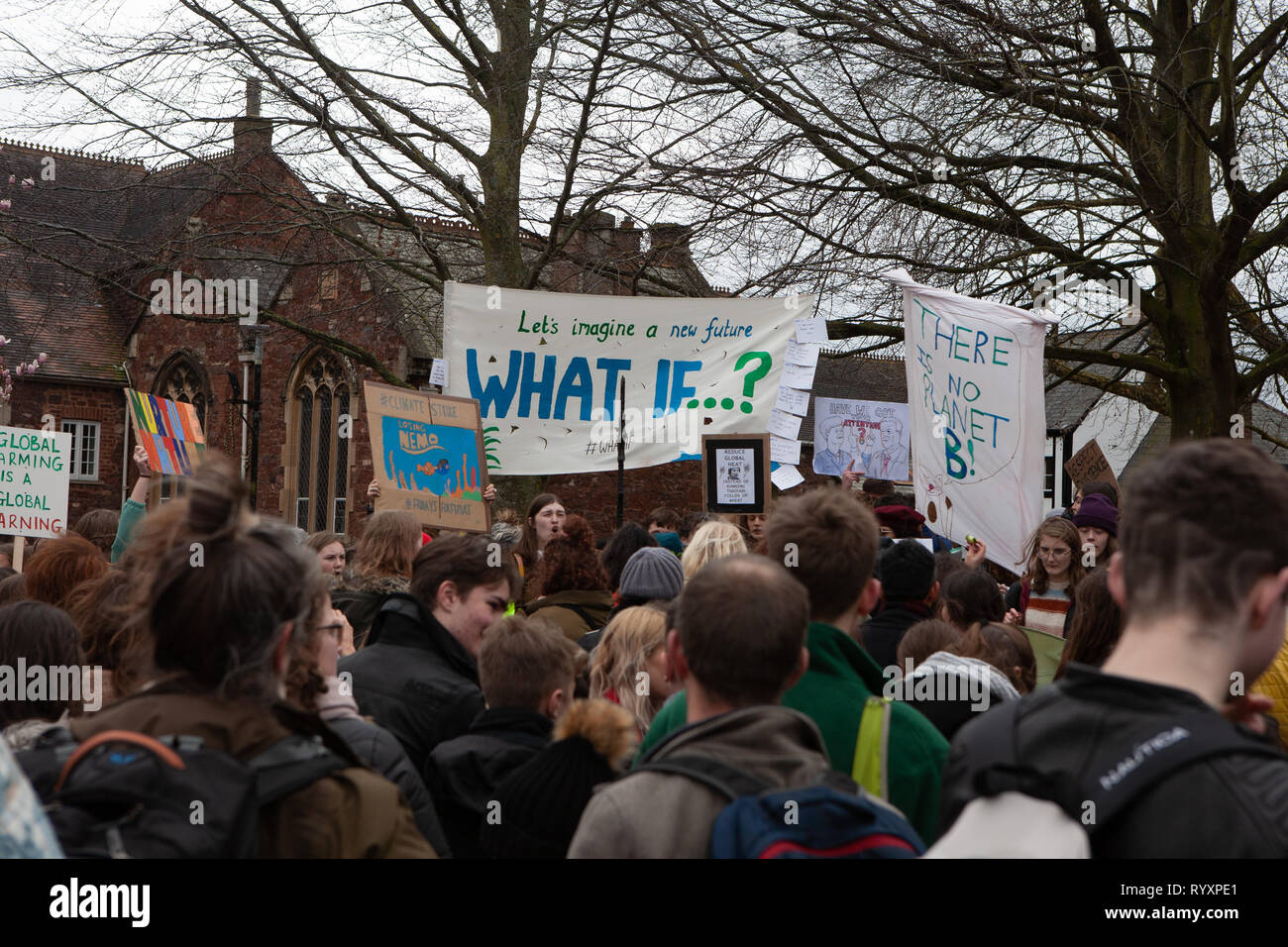 Students from across Devon, UK, come together on a Fridays 4 Future ...