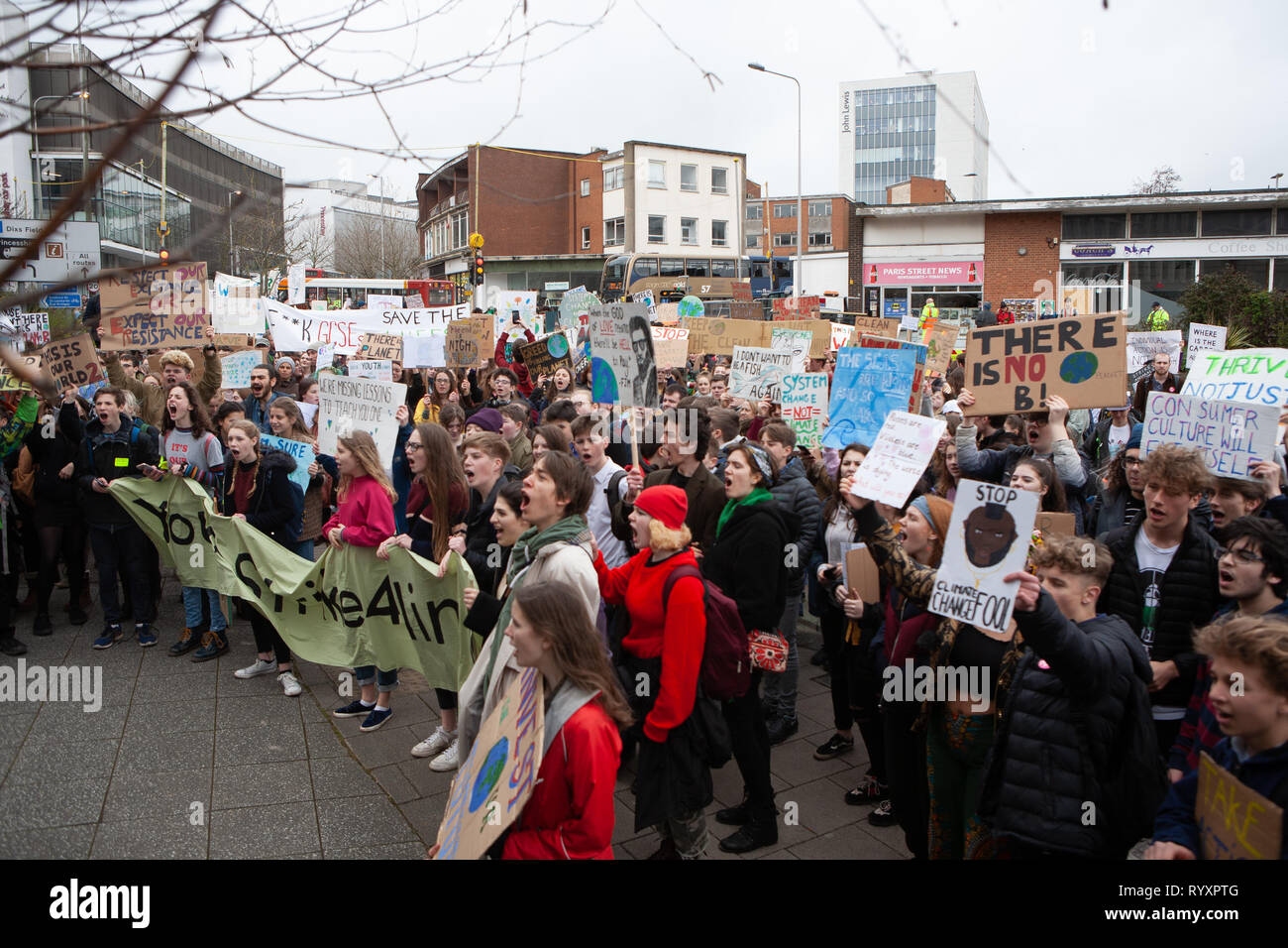 Students from across Devon, UK, come together on a Fridays 4 Future ...