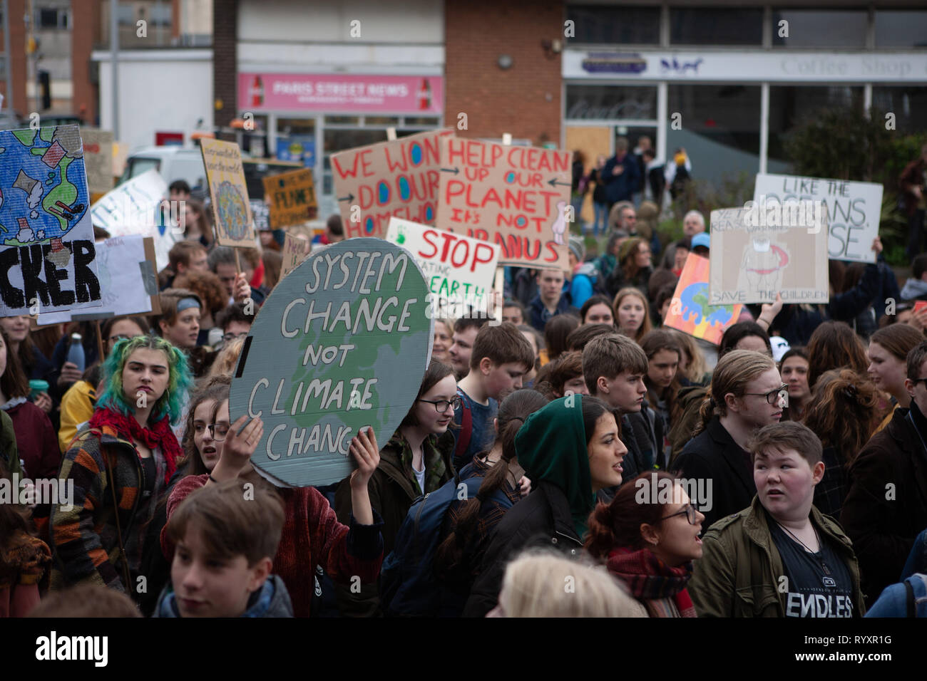 Students from across Devon, UK, come together on a Fridays 4 Future ...