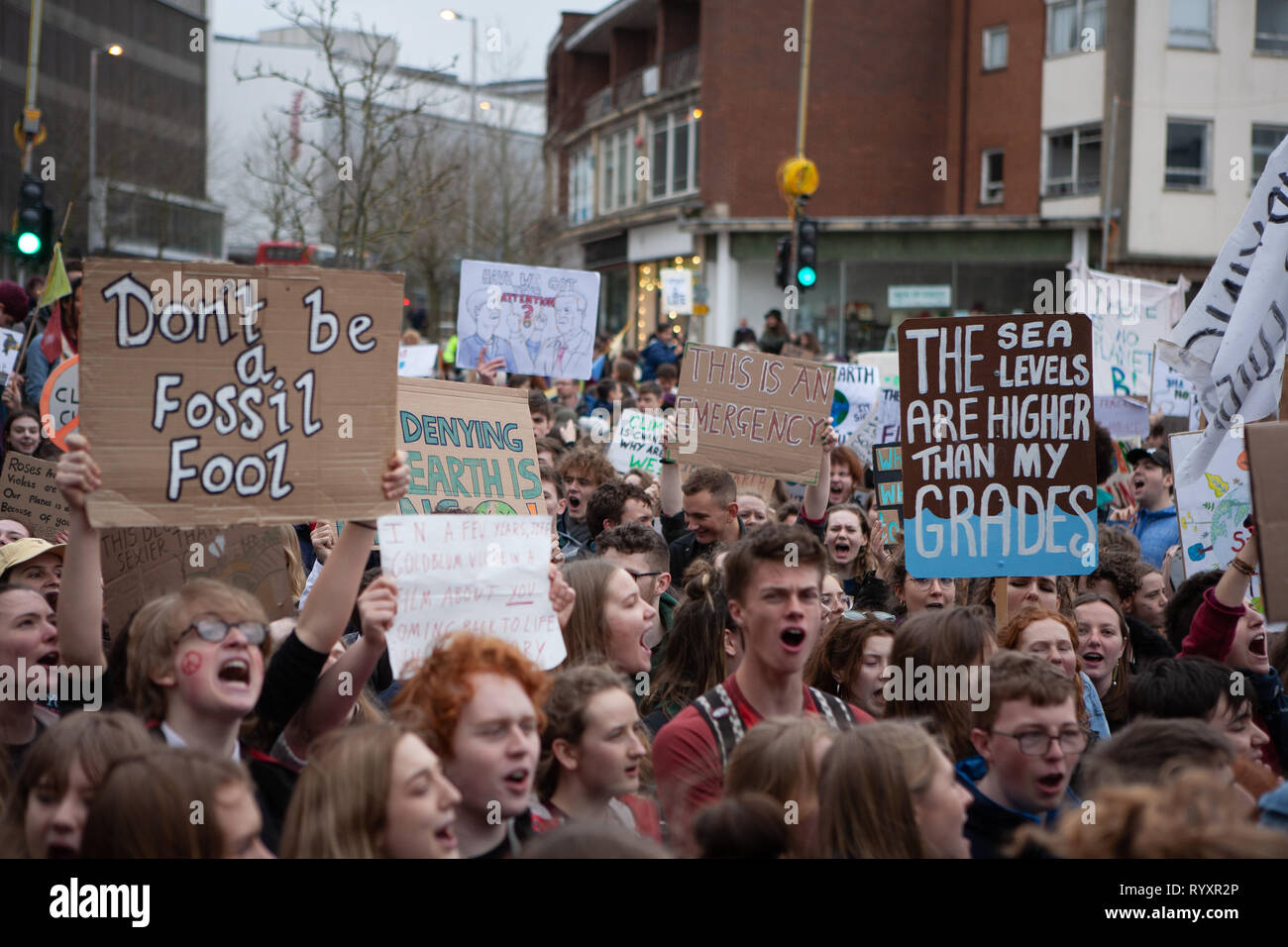 Students from across Devon, UK, come together on a Fridays 4 Future ...