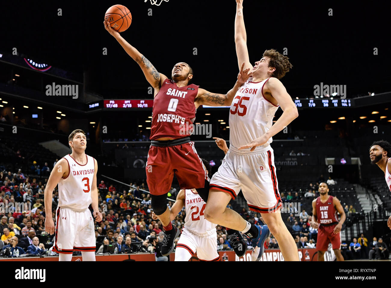 Brooklyn, New York, USA. 15th Mar, 2019. Saint Joseph's Hawks guard ...