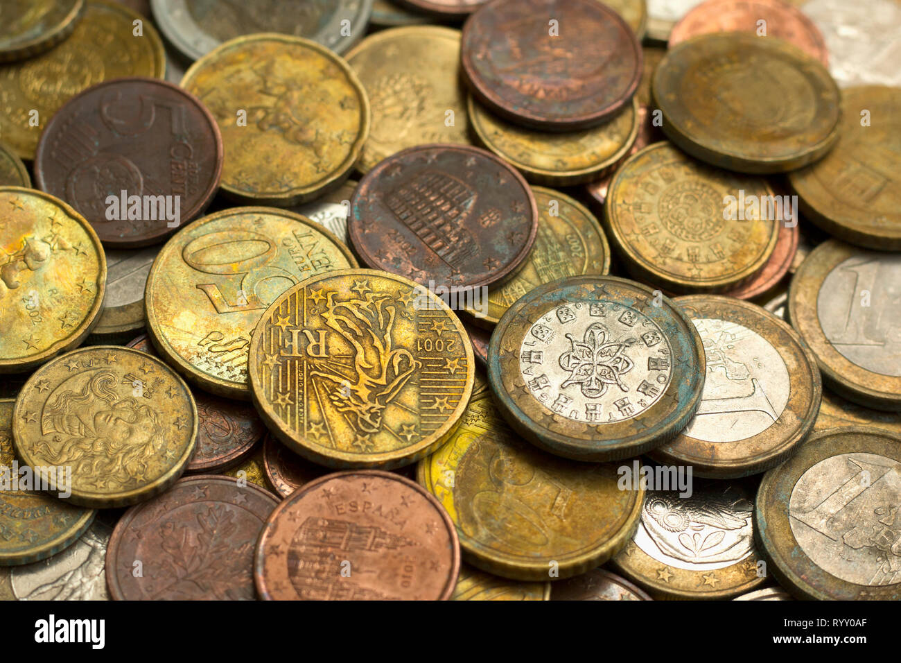 Money euro coins background Stock Photo - Alamy