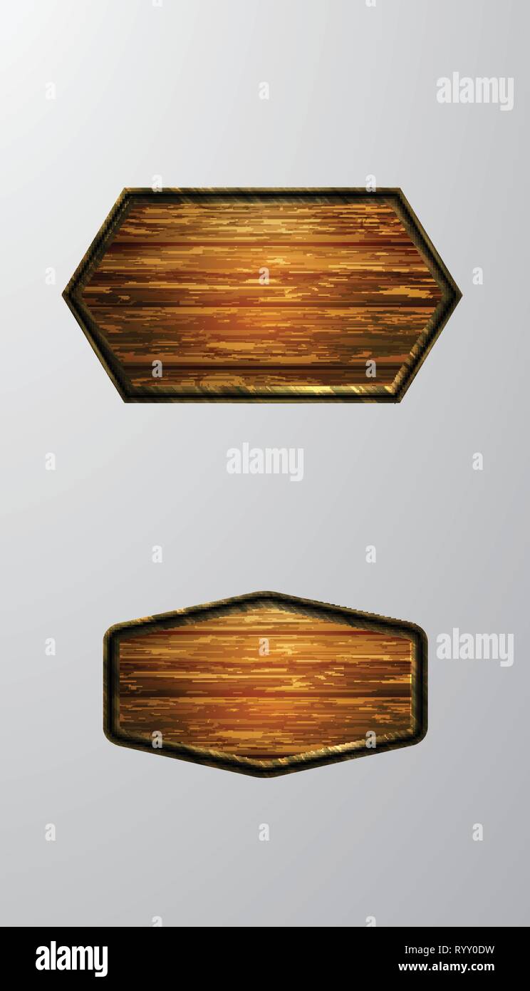 Vector realistic illustration of wooden signboard Stock Vector Image ...
