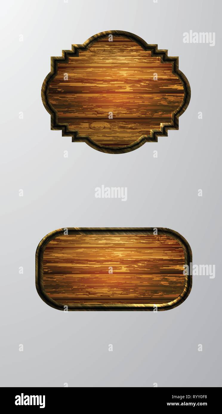 Vector realistic illustration of wooden signboard Stock Vector Image ...