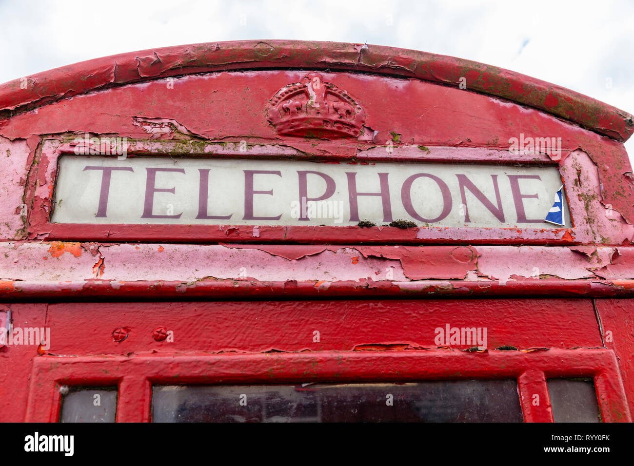 Red phone box in a small village in North Lincolnshire Stock Photo - Alamy
