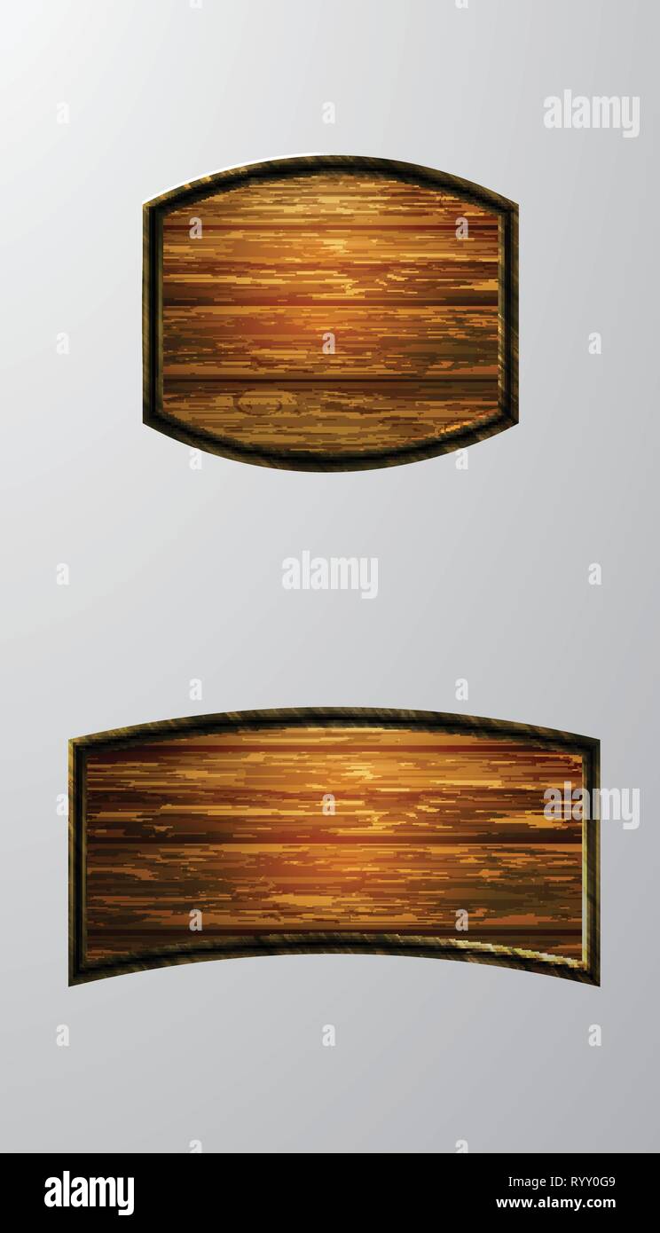 Vector realistic illustration of wooden signboard Stock Vector Image ...