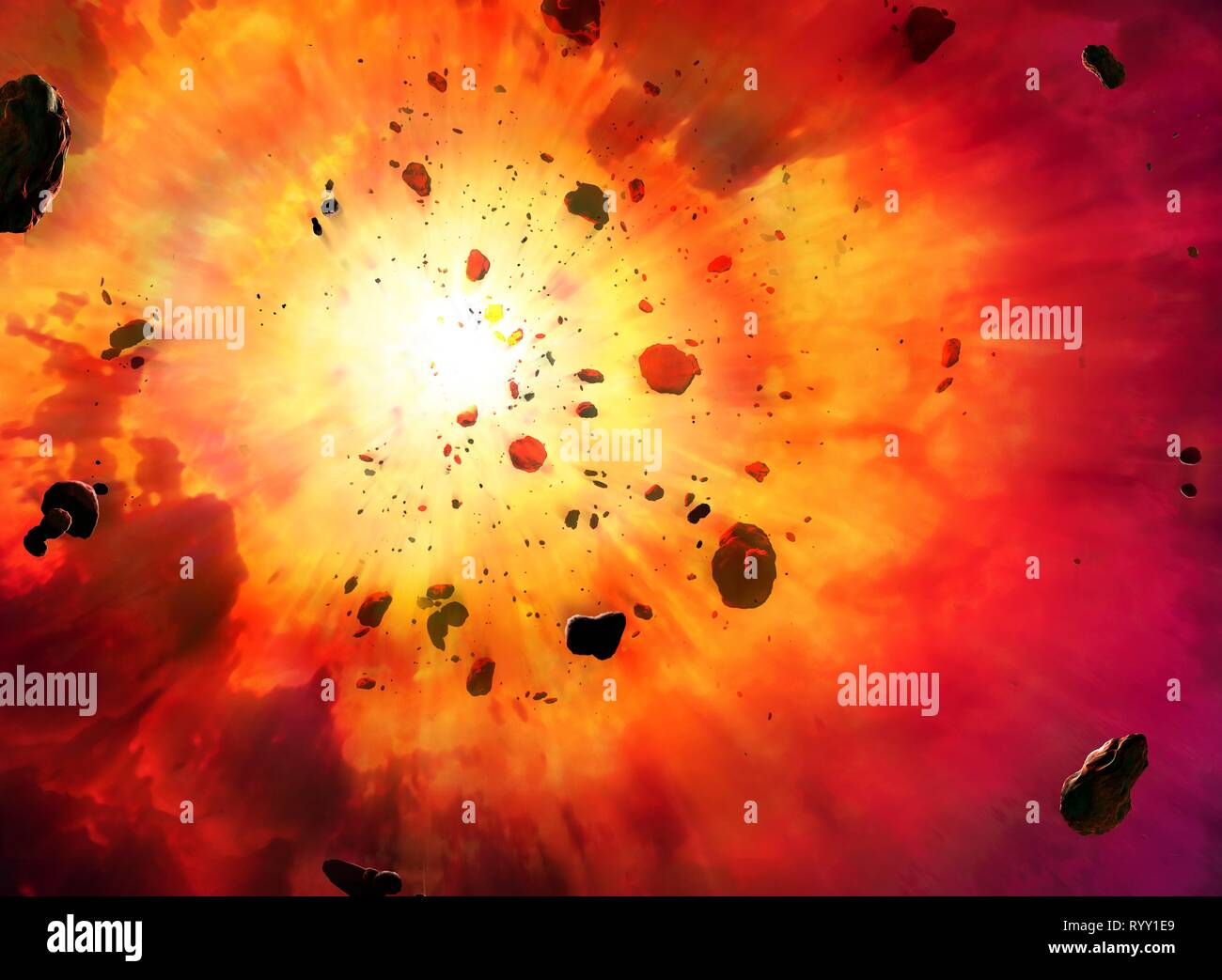 Illustration of a general explosion Stock Photo - Alamy