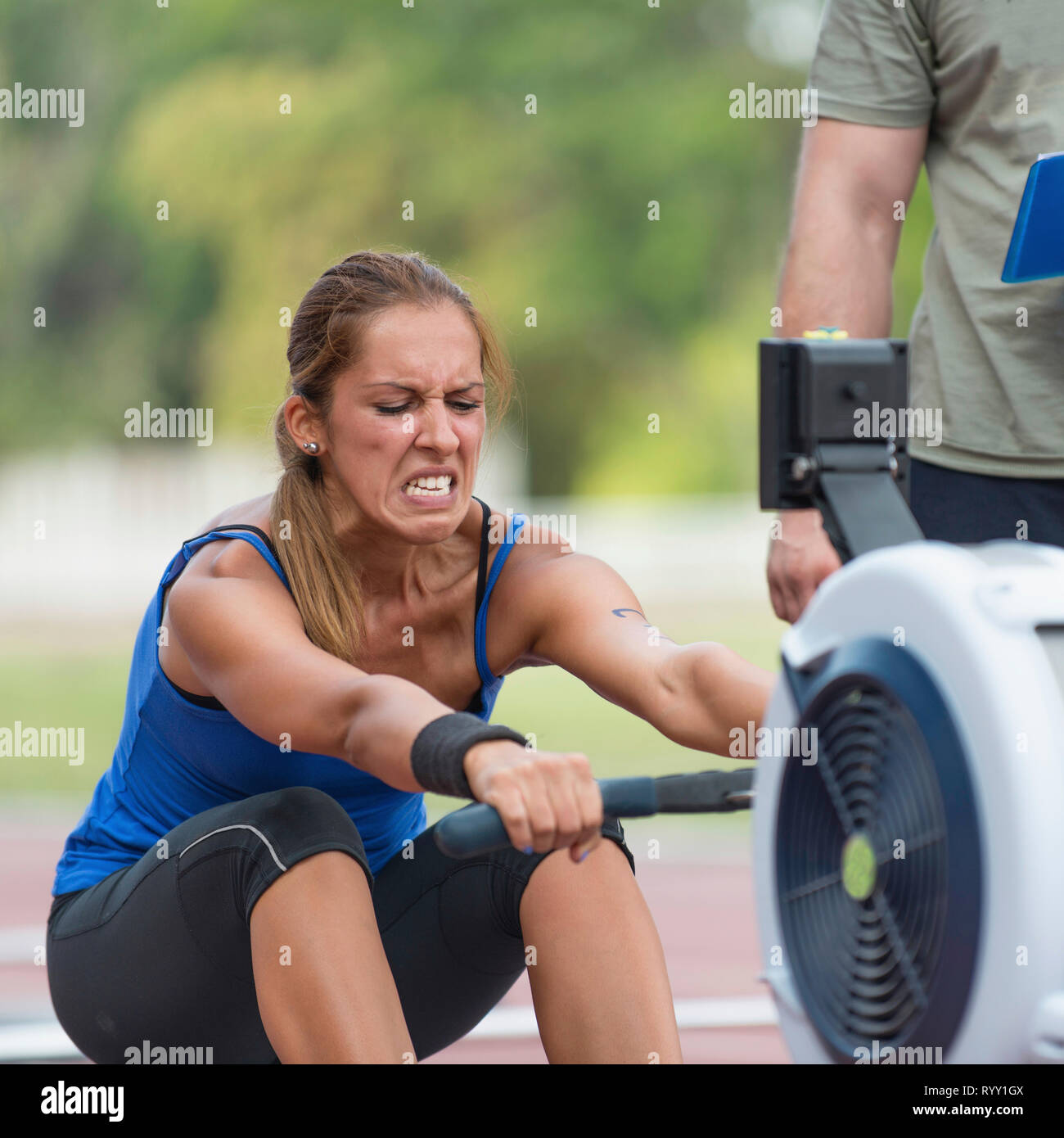 Rowing machine competition Stock Photo - Alamy