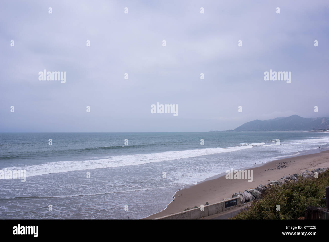 View of the Pacific Ocean on a California Coastal Drive near Santa ...