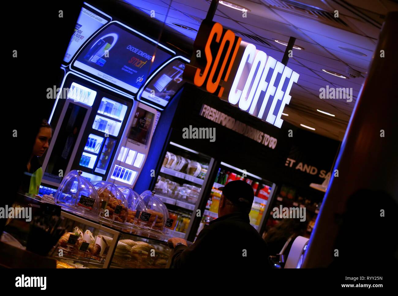 Bucharest, Romania - October 10, 2018: A coffee shop "SO! COFFEE ...