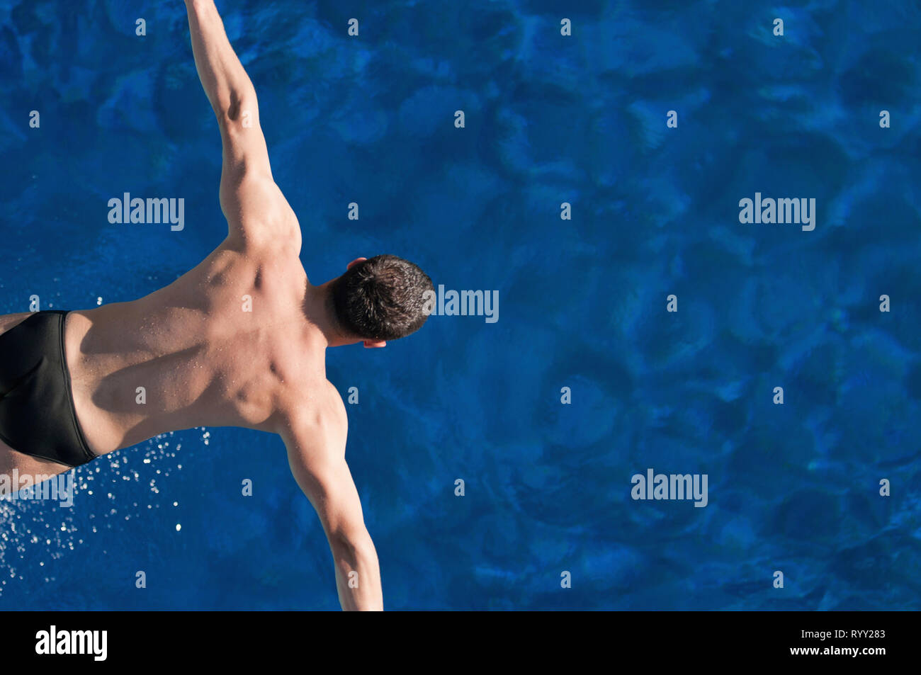 Male diver from above Stock Photo - Alamy