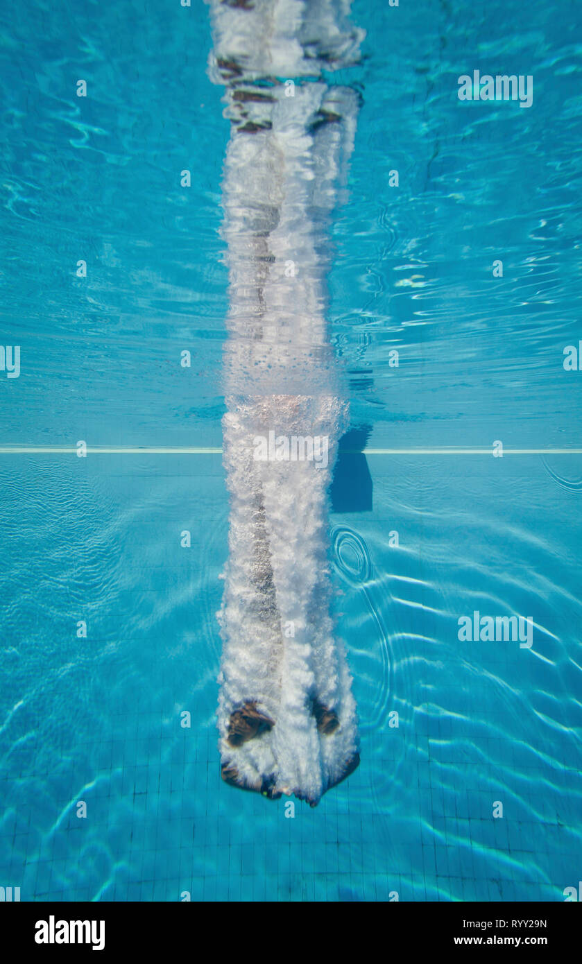 Diver under water splash pool hi-res stock photography and images - Alamy
