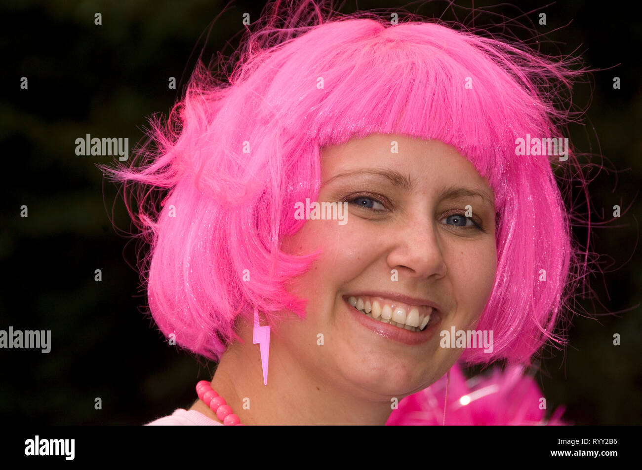 Pink Car Rally on the A38 en route for Birmingham, where mainly women ...