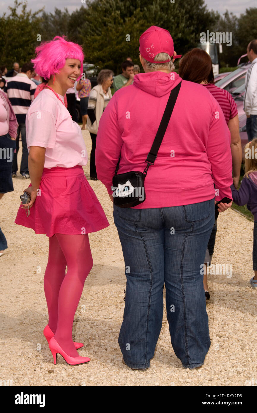 Pink Car Rally on the A38 en route for Birmingham, where mainly women ...
