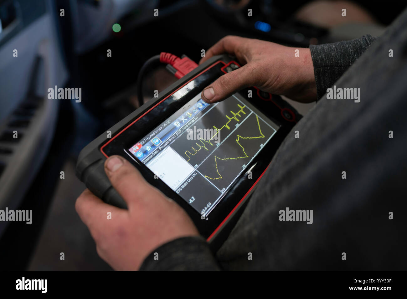 OBD Scanner For Automotive Testing, Port & Graphical Readout Stock ...
