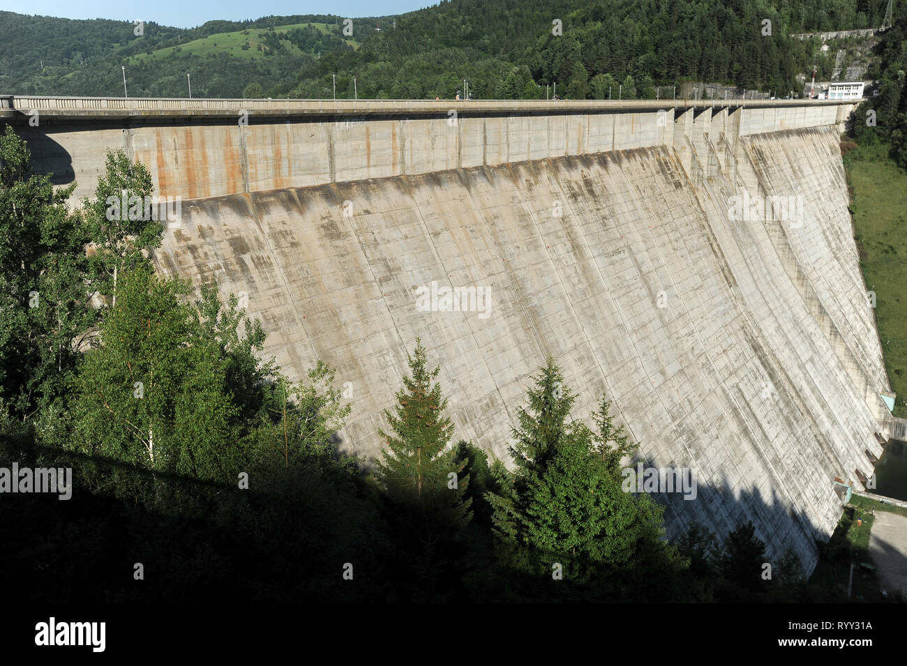 Lacul Izvorul Muntelui (Lake Bicaz) and Bicaz Dam in Bicaz, Romania ...