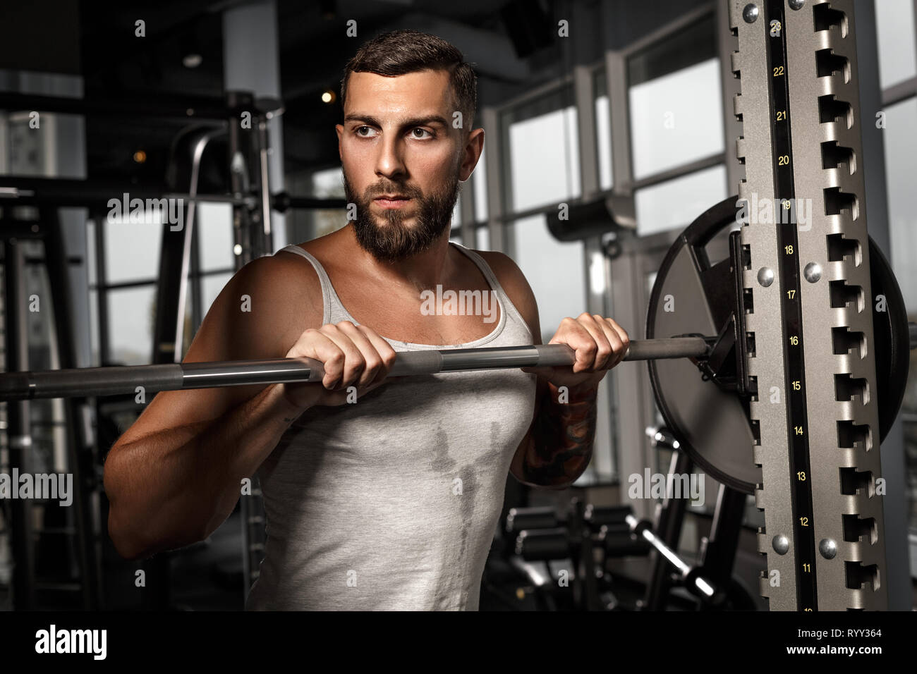 Bodybuilding bearded man standing hi-res stock photography and images ...