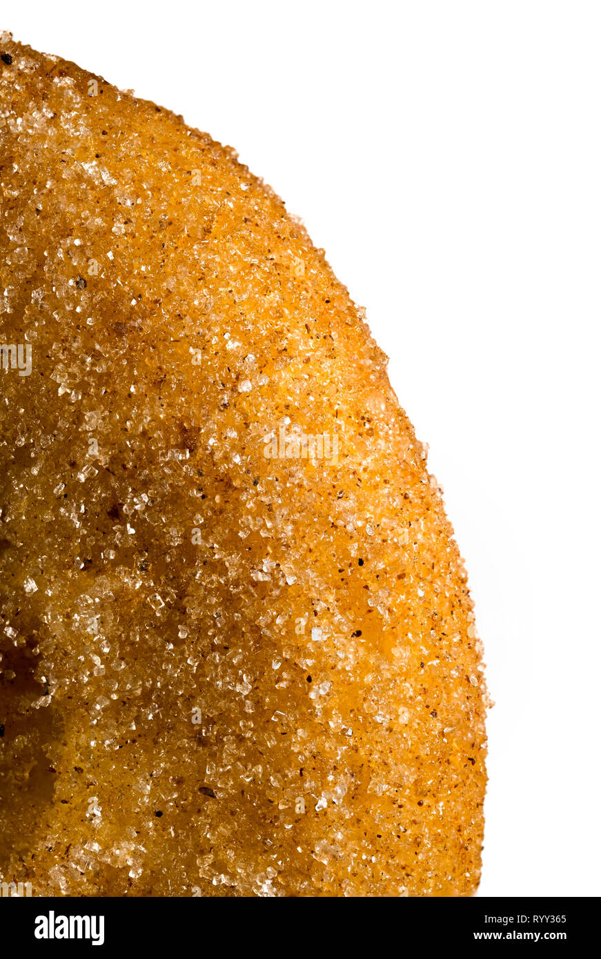 Doughnut closeup, centred on white background long shot on whote ...