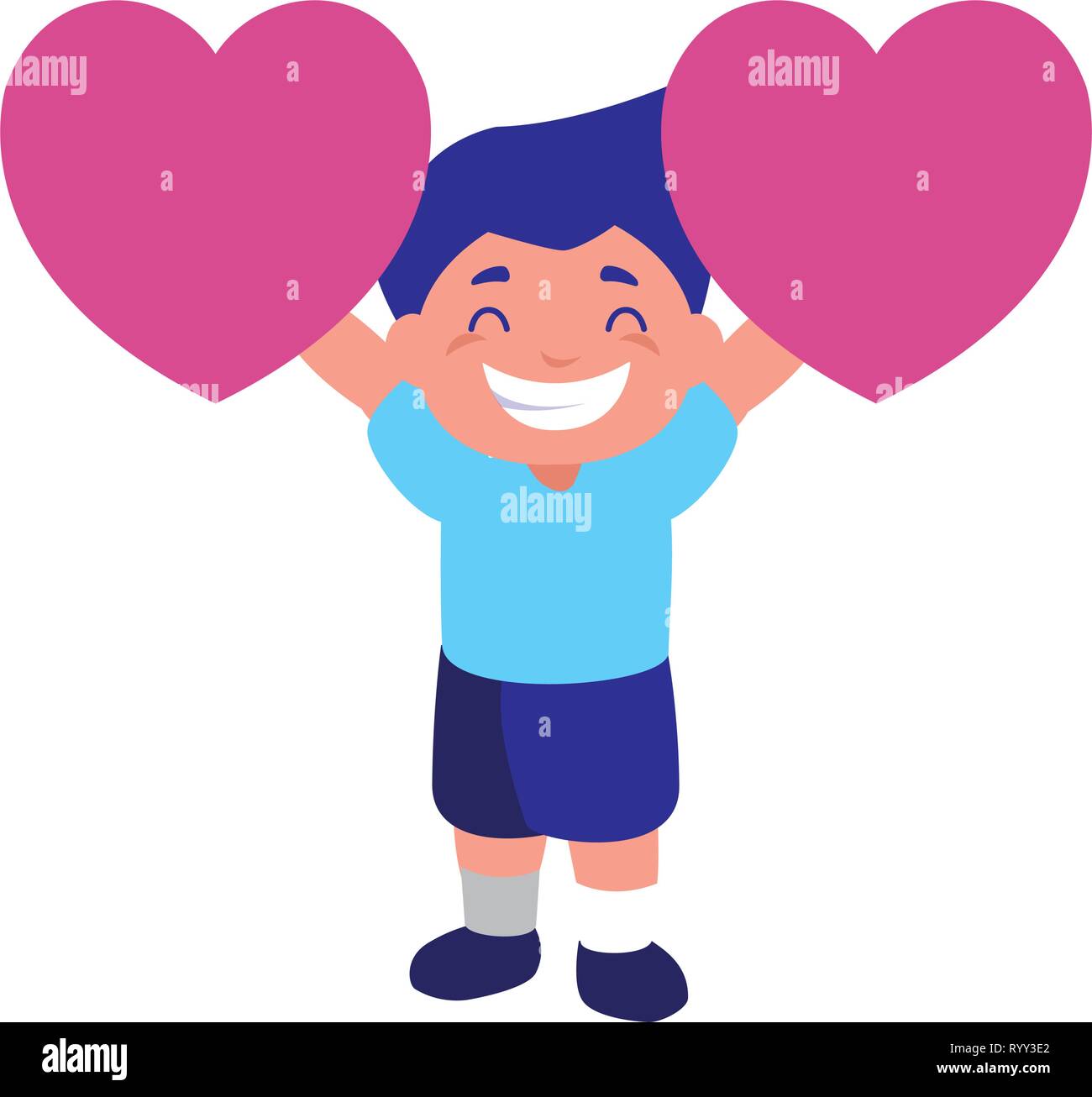 Smiling boy studio portrait Stock Vector Images - Alamy