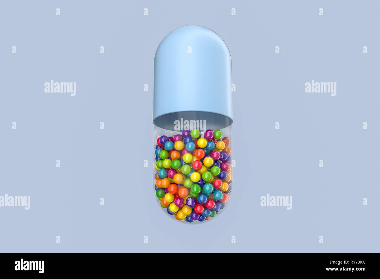 capsules with spheres, 3d rendering Stock Photo - Alamy