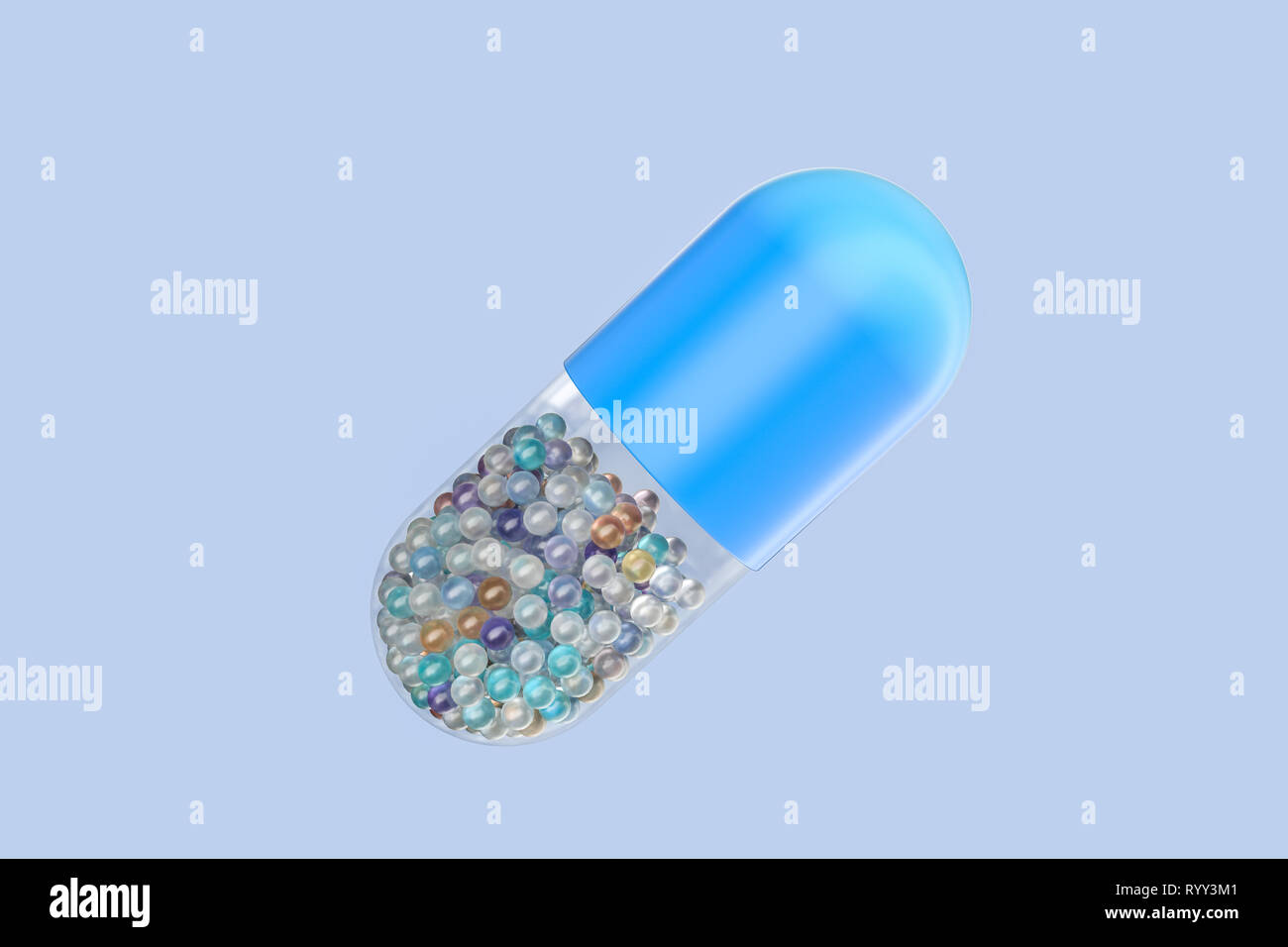 capsules with spheres, 3d rendering Stock Photo - Alamy