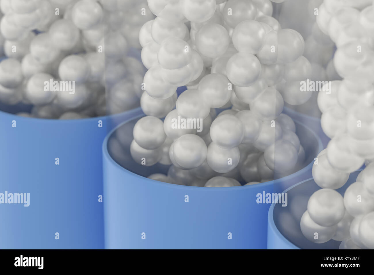 capsules with spheres, 3d rendering Stock Photo - Alamy