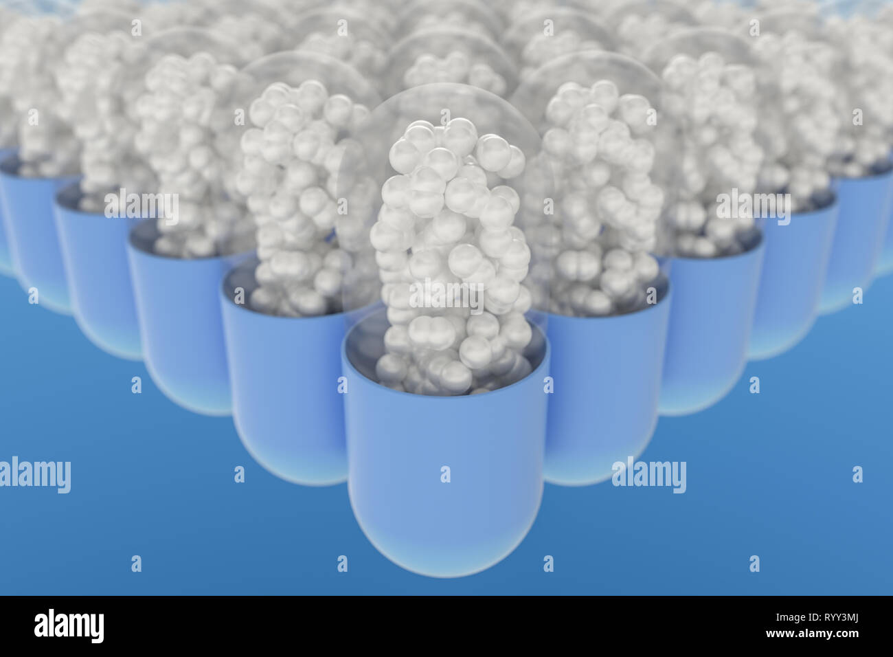 capsules with spheres, 3d rendering Stock Photo - Alamy