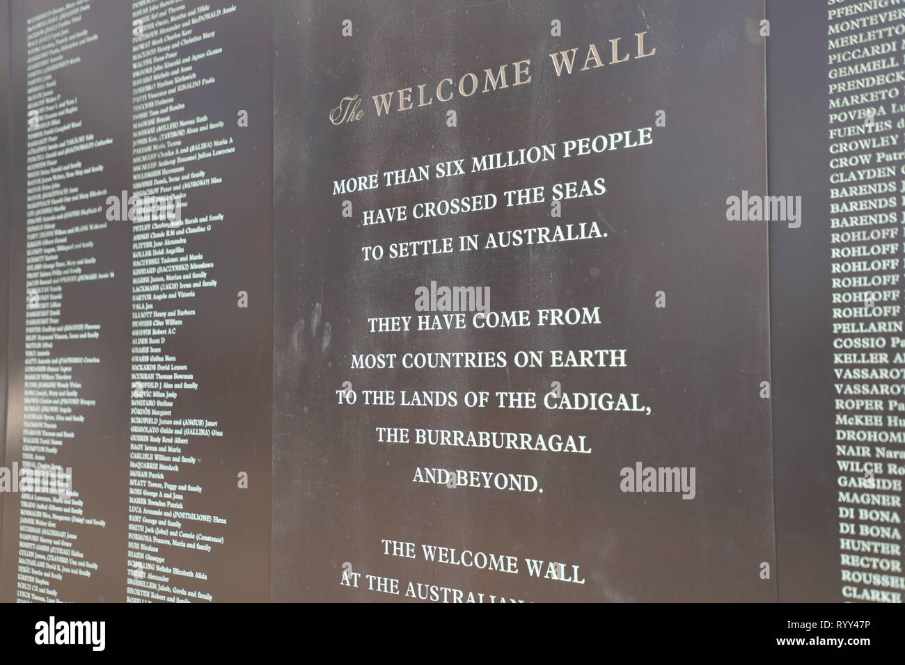 The Welcome Wall at the Australian National Maritime Museum ...