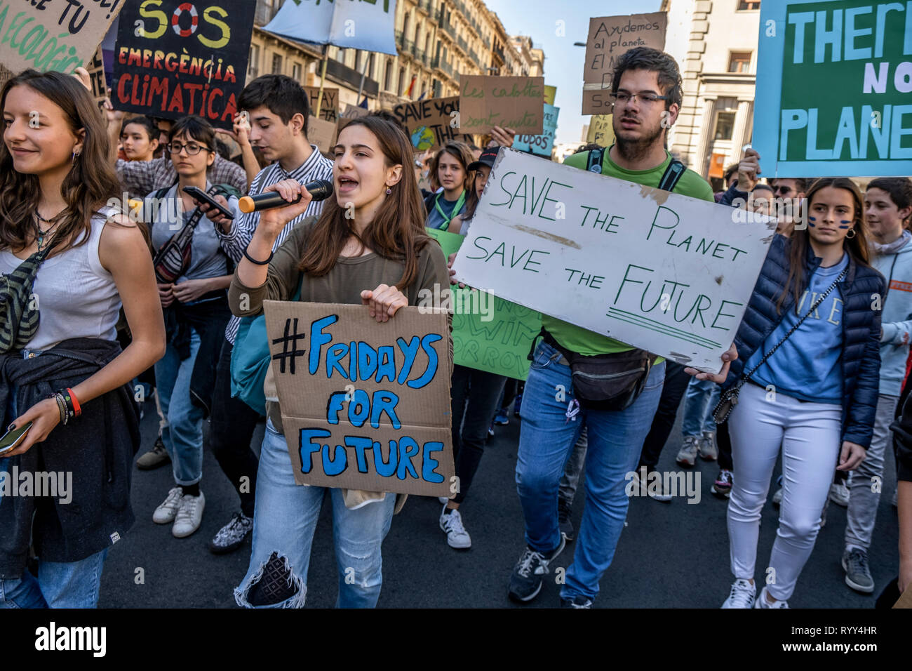 Demonstrators are seen holding placards during the protest. Protest ...