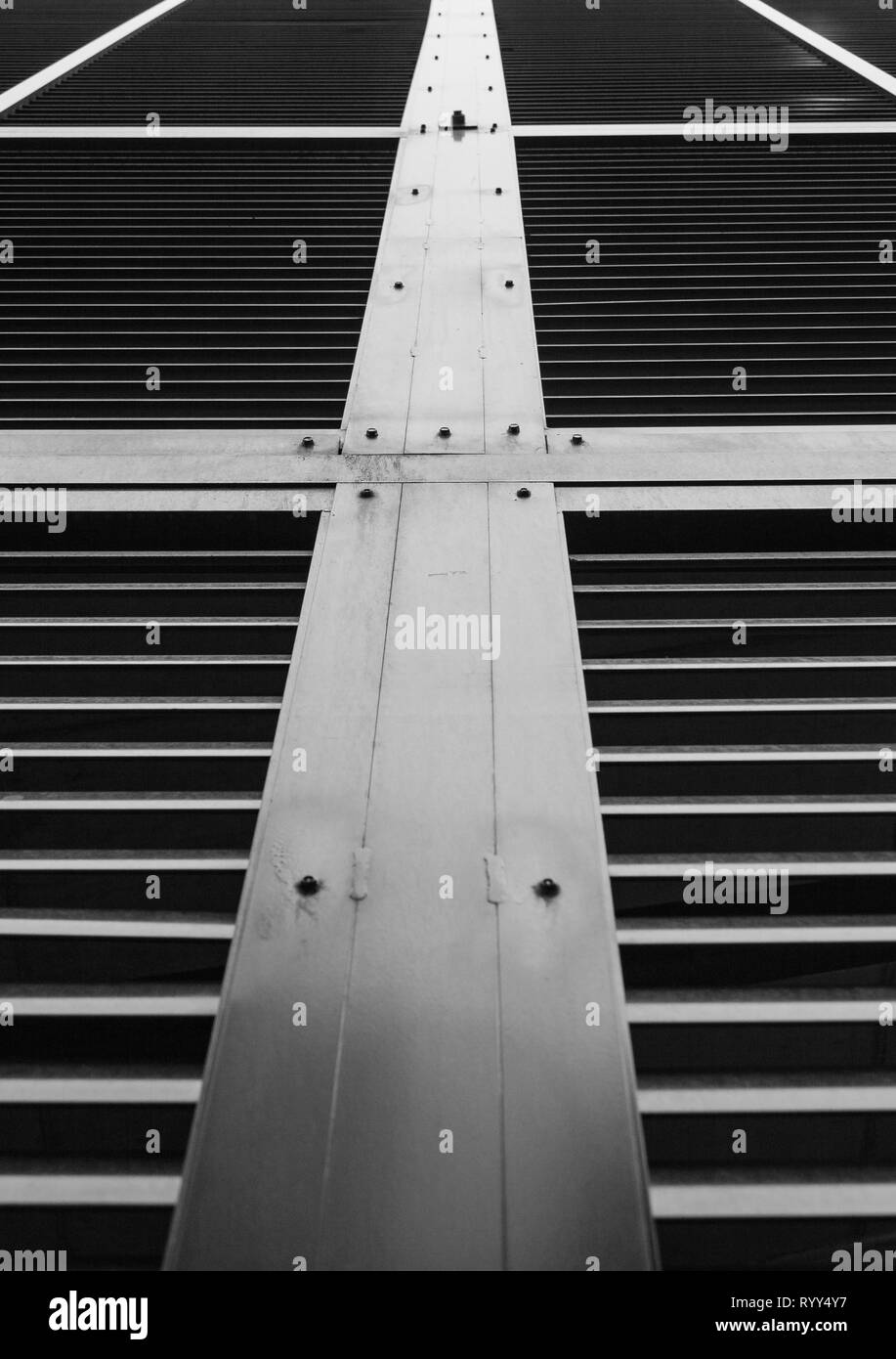 Low angle shot of metal grill on side of building Stock Photo - Alamy