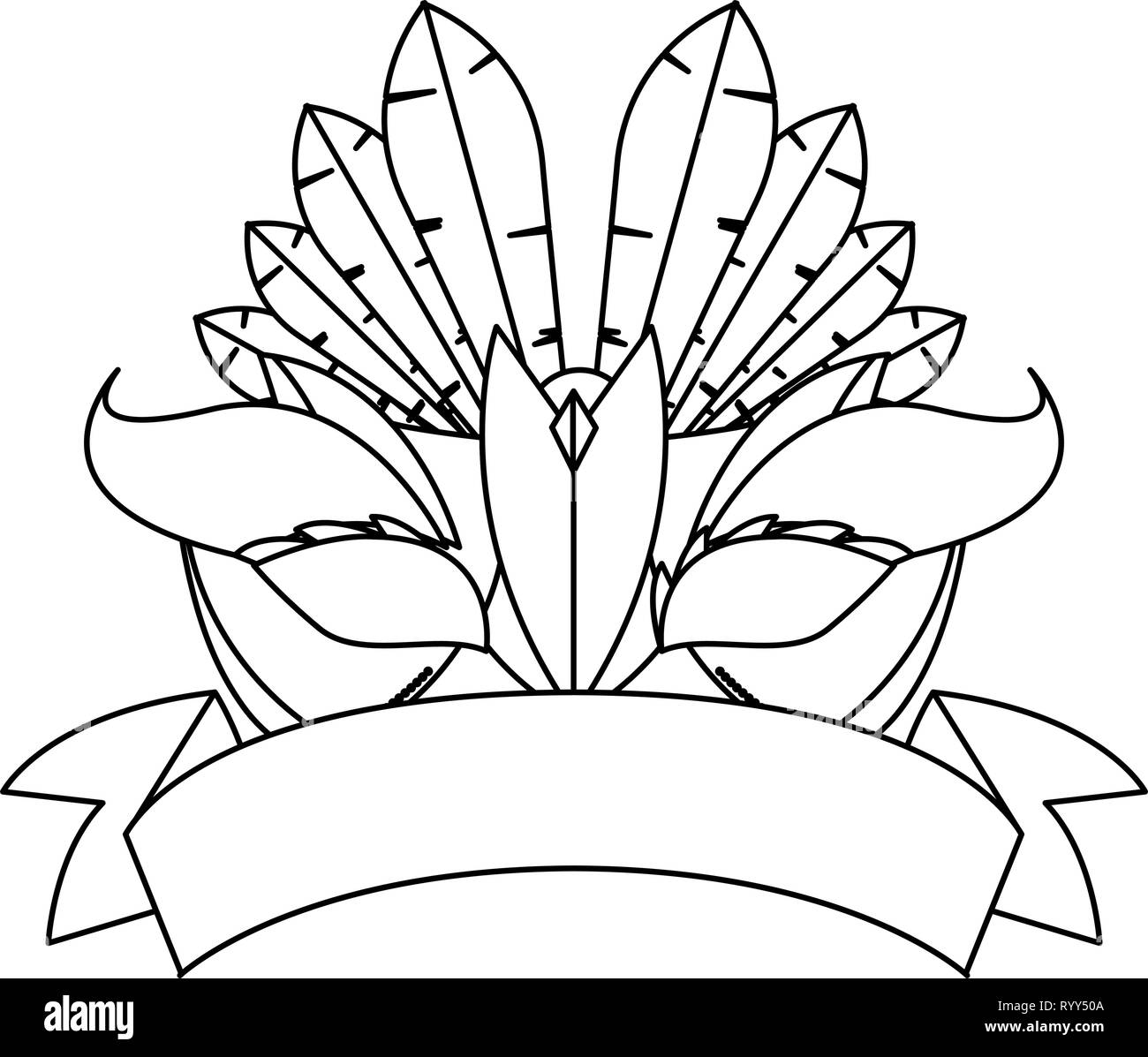 carnival mask ribbon on white background vector illustration Stock ...