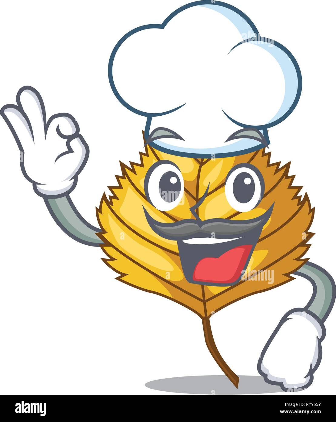Chef birch leaf isolated in the character Stock Vector Image & Art - Alamy