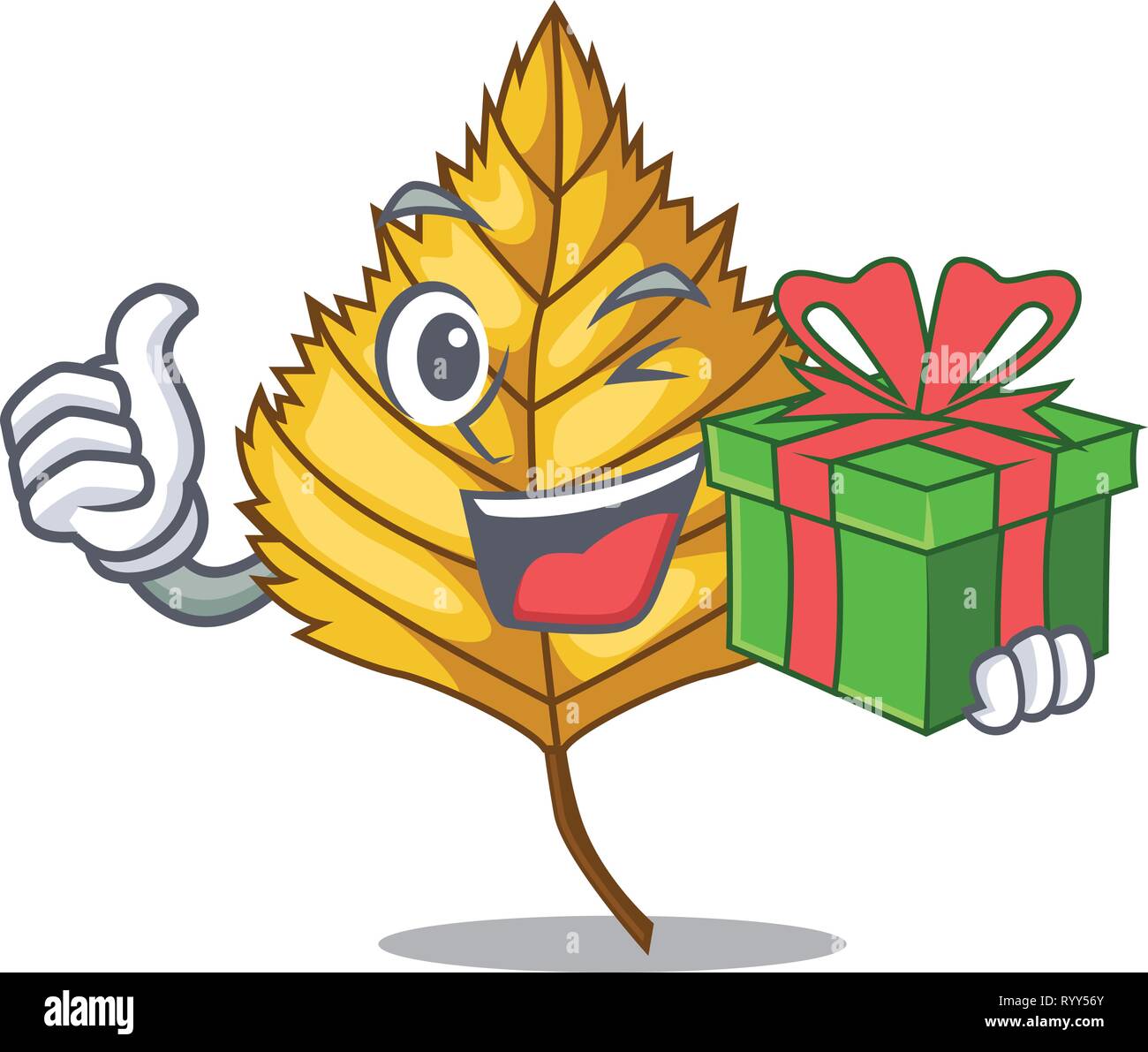 With gift birch leaves spread the cartoon sticks Stock Vector Image ...